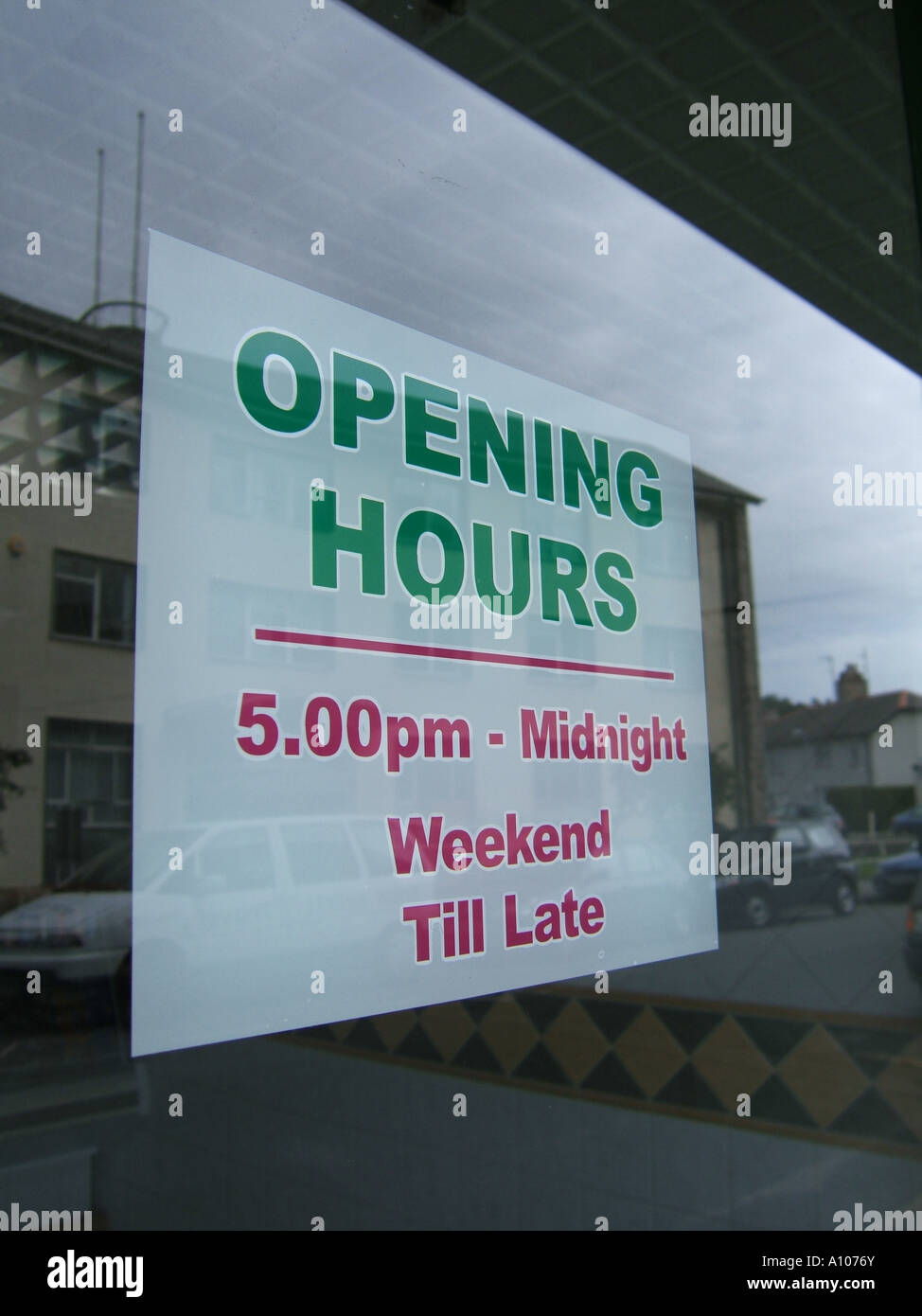 shop opening hours Stock Photo - Alamy