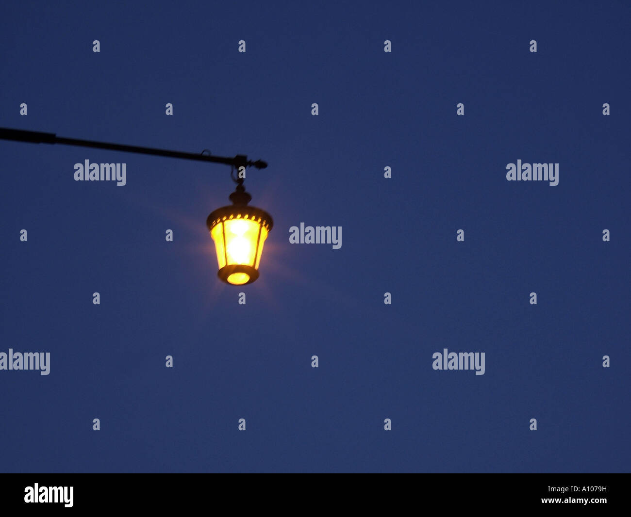 one street lamp at night Stock Photo - Alamy