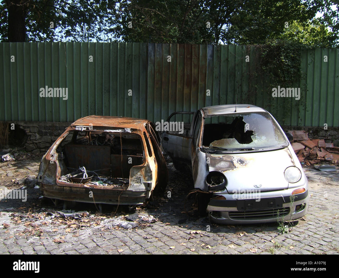 cars destroyed by fire Stock Photo - Alamy