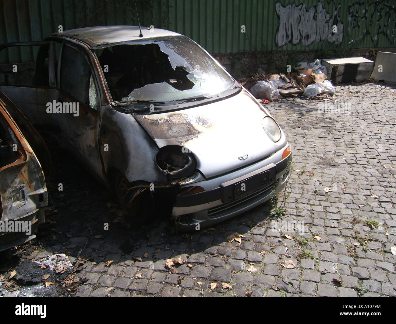 cars destroyed by fire Stock Photo - Alamy