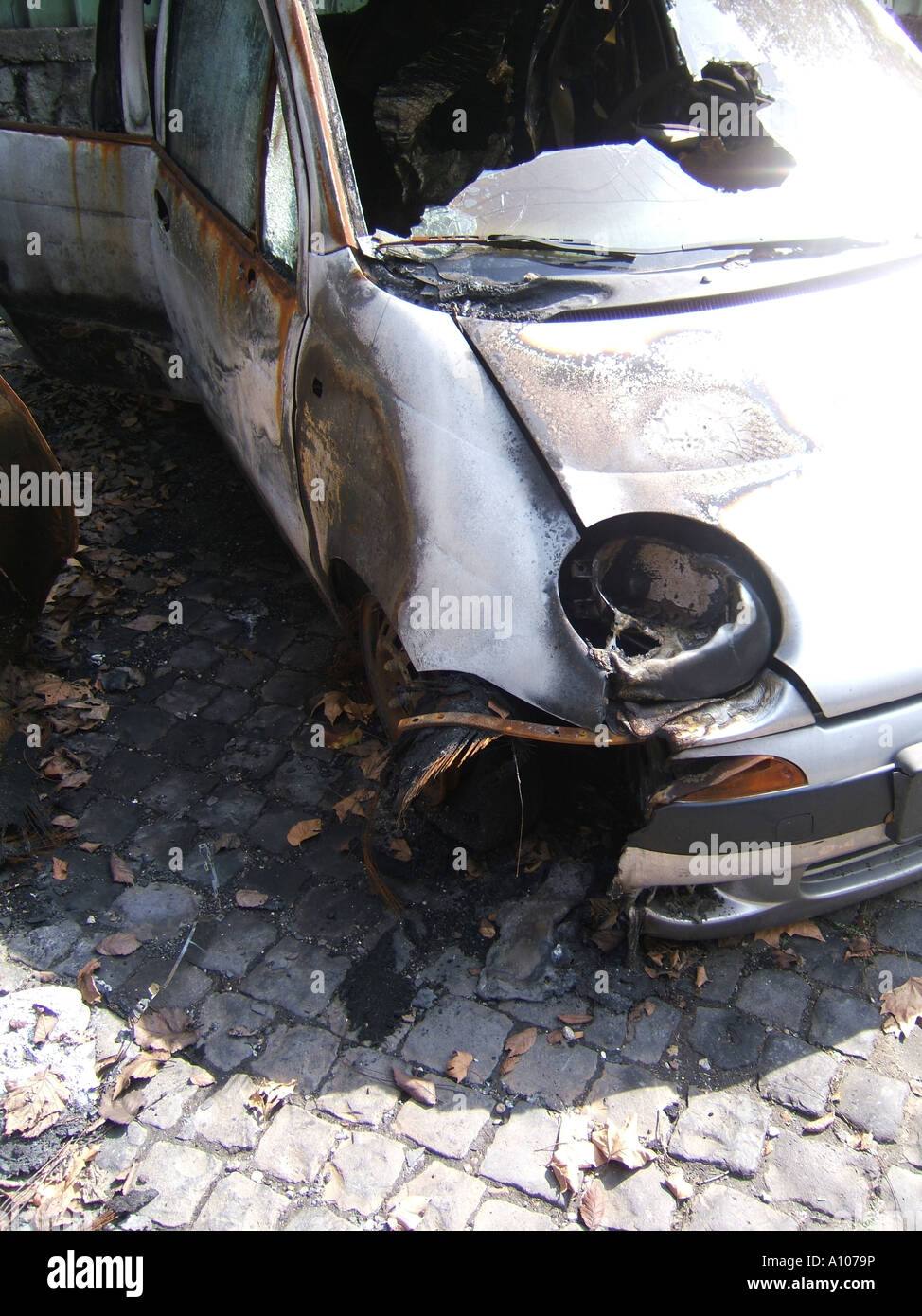 cars destroyed by fire Stock Photo - Alamy