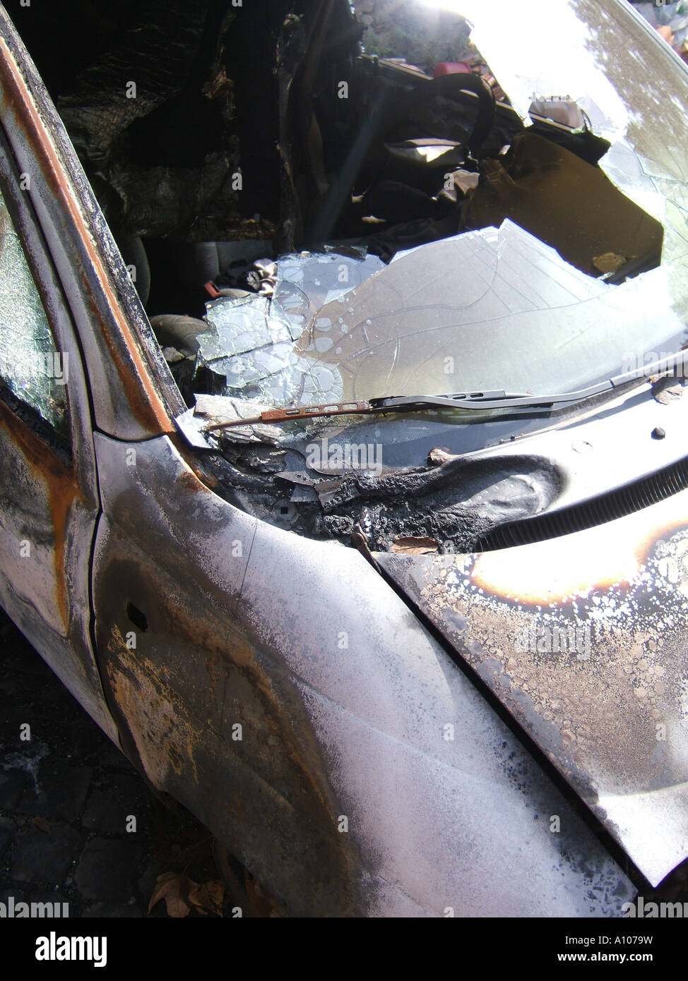 cars destroyed by fire Stock Photo - Alamy