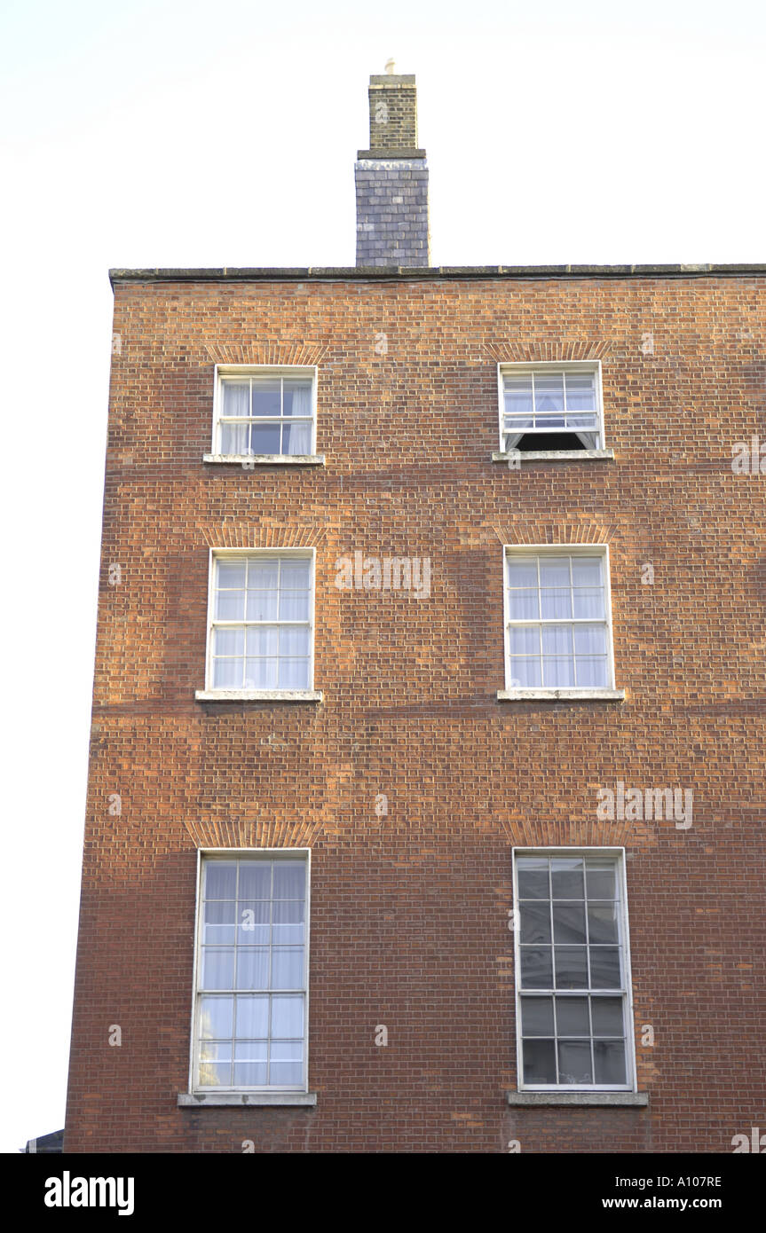 blue sky windows chimney stack georgian houses merrion street dublin ...