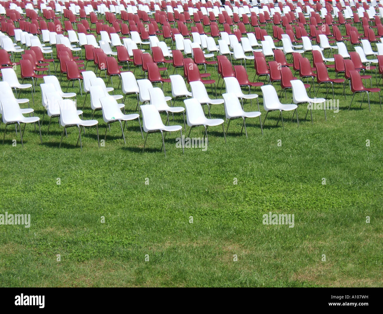 many chairs in field Stock Photo - Alamy