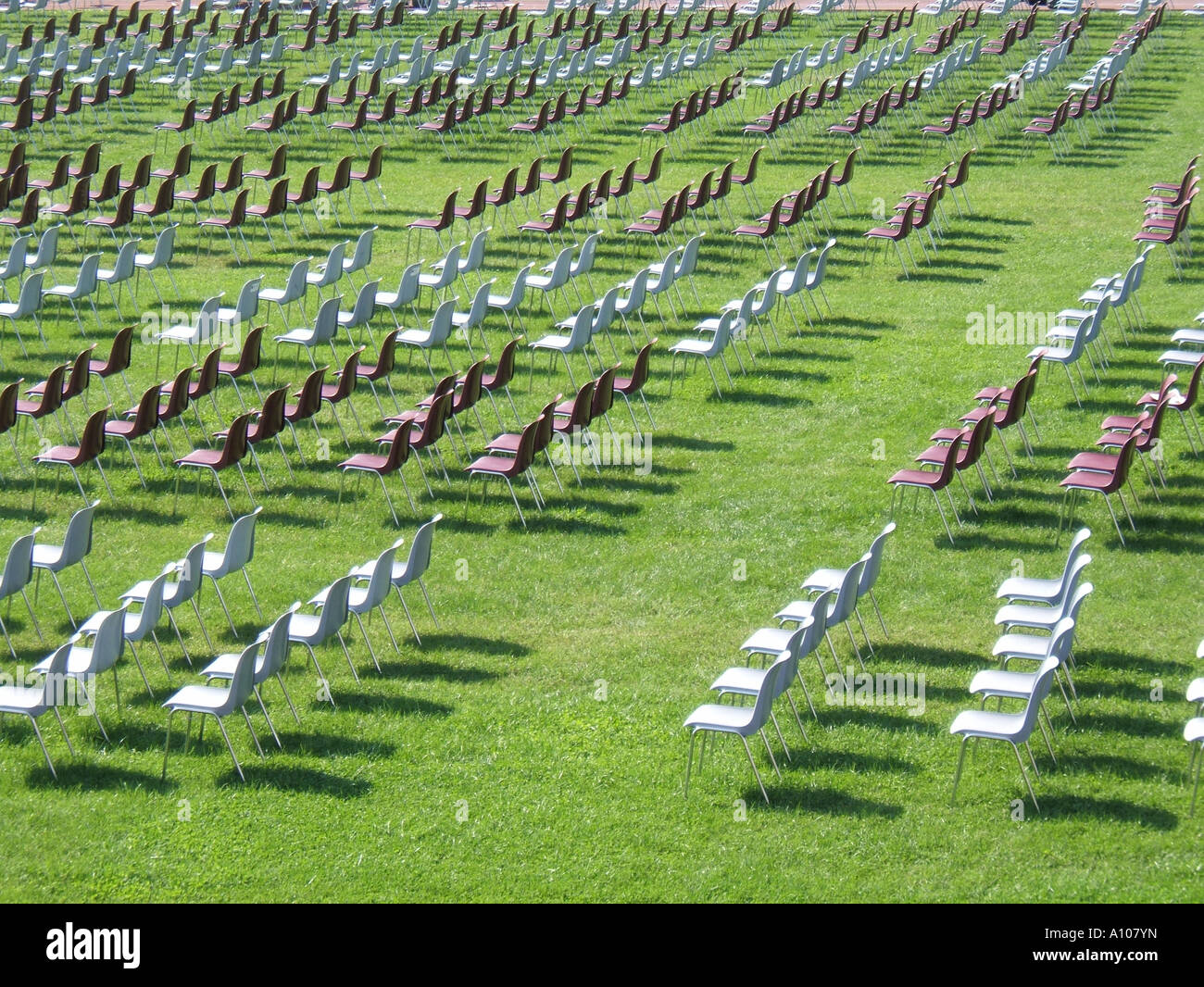 many chairs in field Stock Photo - Alamy