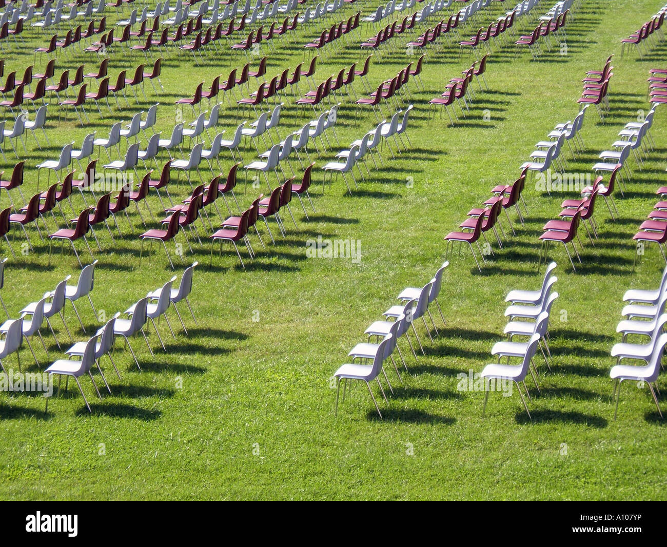 many chairs in field Stock Photo - Alamy