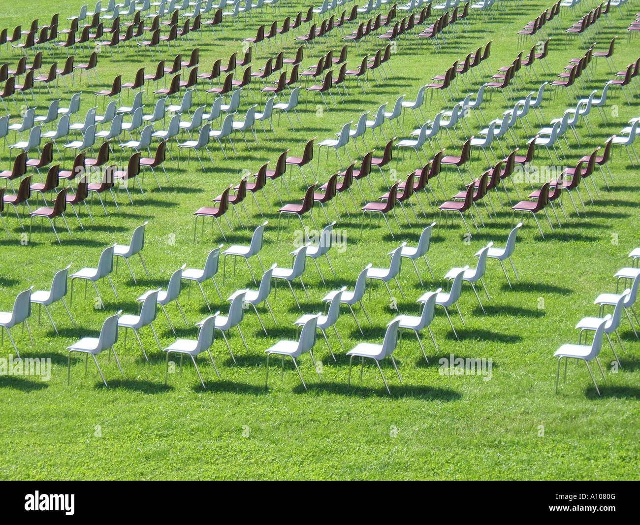 many chairs in field Stock Photo - Alamy