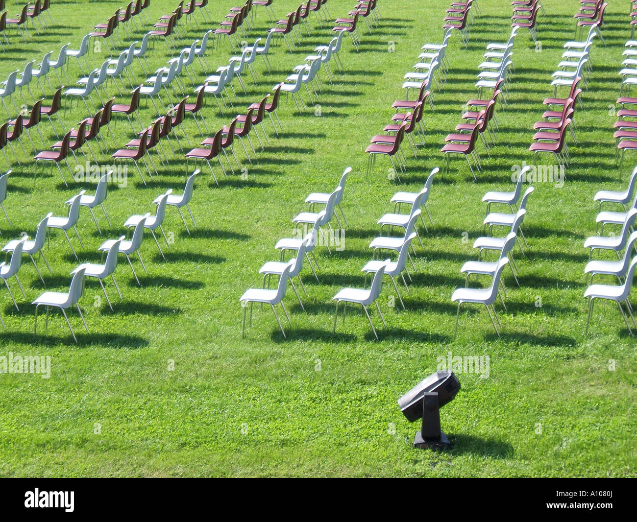 many chairs in field Stock Photo - Alamy