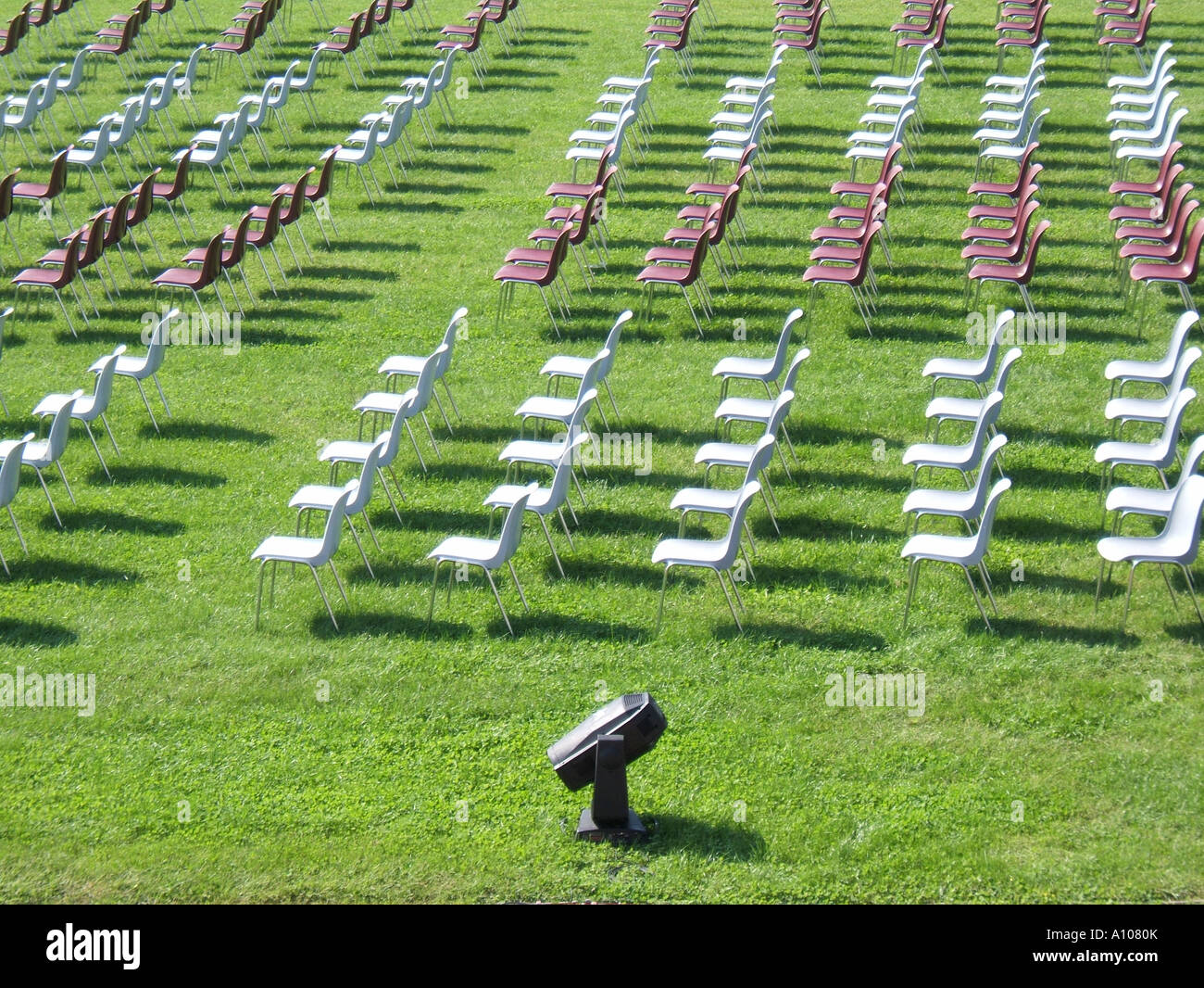 many chairs in field Stock Photo - Alamy