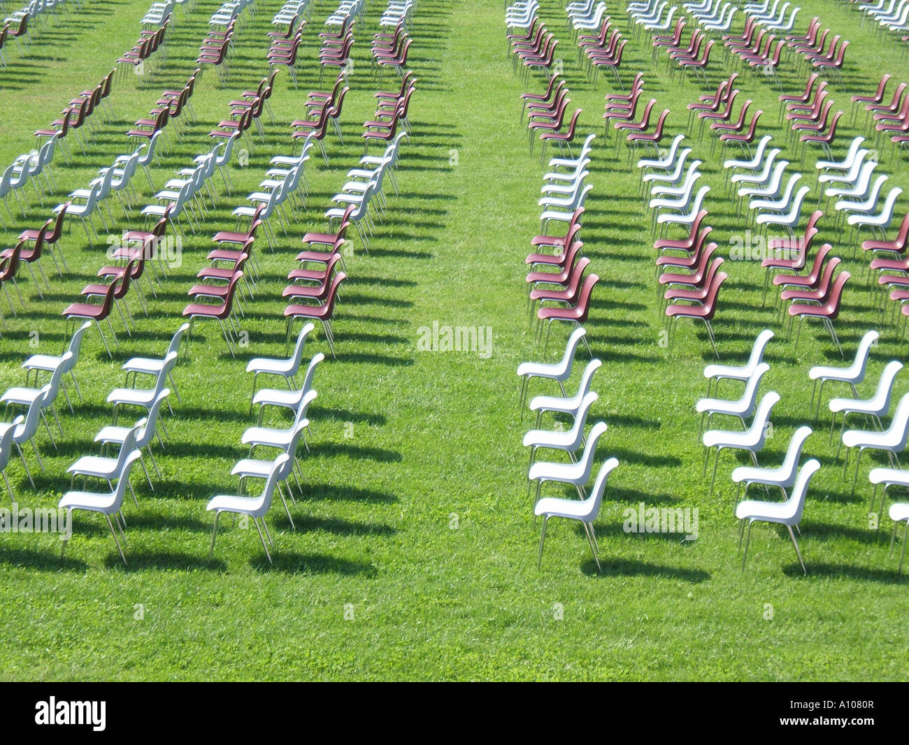 many chairs in field Stock Photo - Alamy