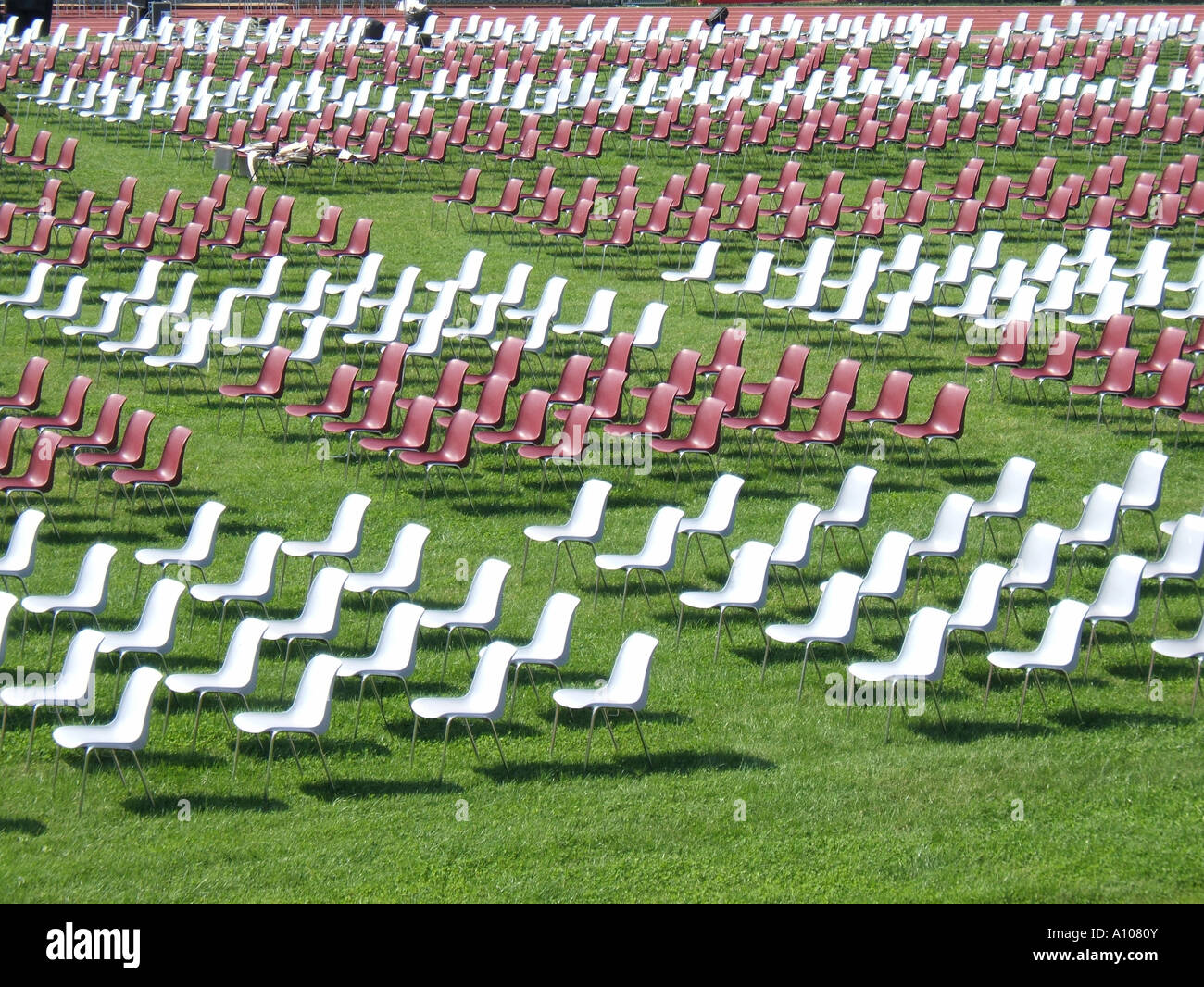 many chairs in field Stock Photo - Alamy
