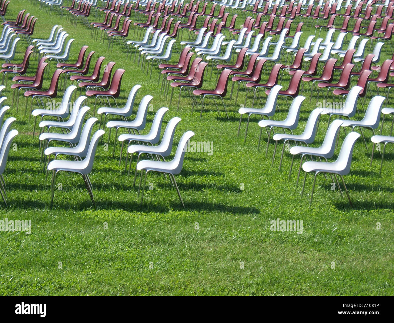 many chairs in field Stock Photo - Alamy