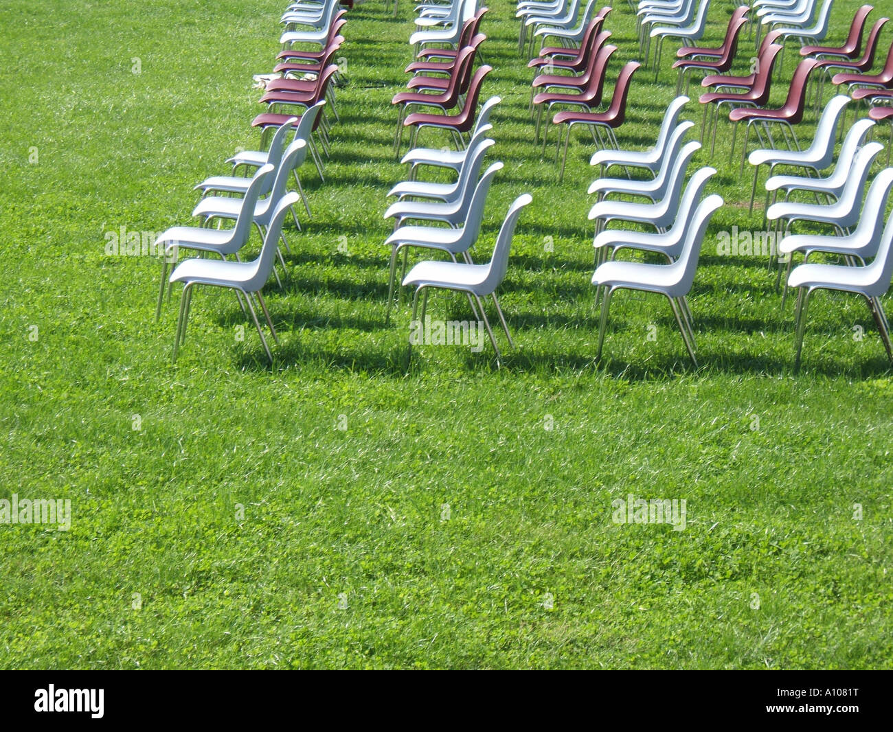 many chairs in field Stock Photo - Alamy