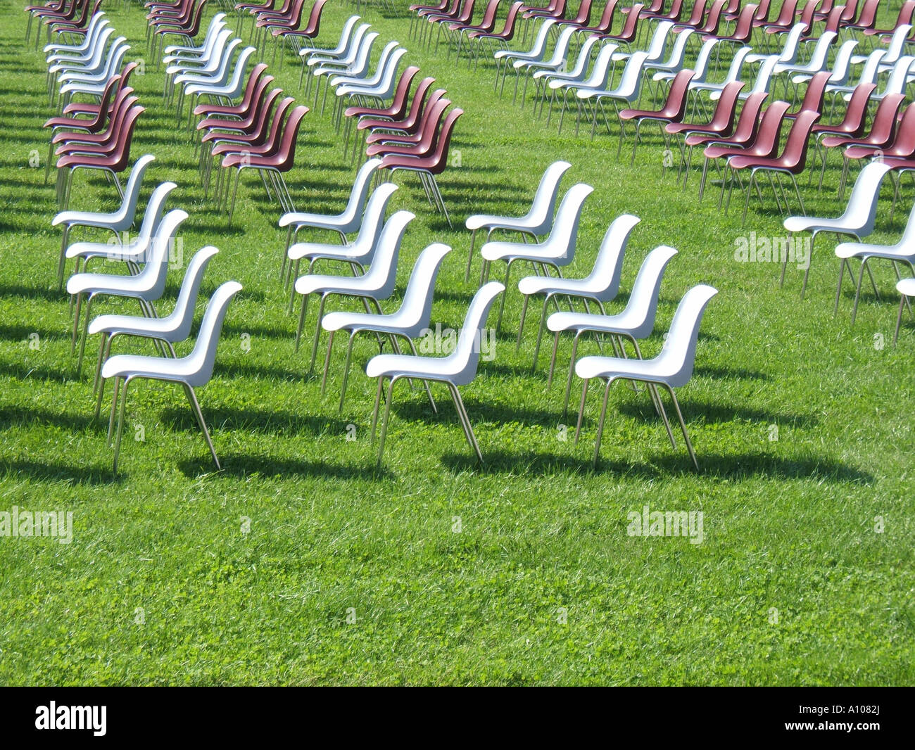 many chairs in field Stock Photo - Alamy