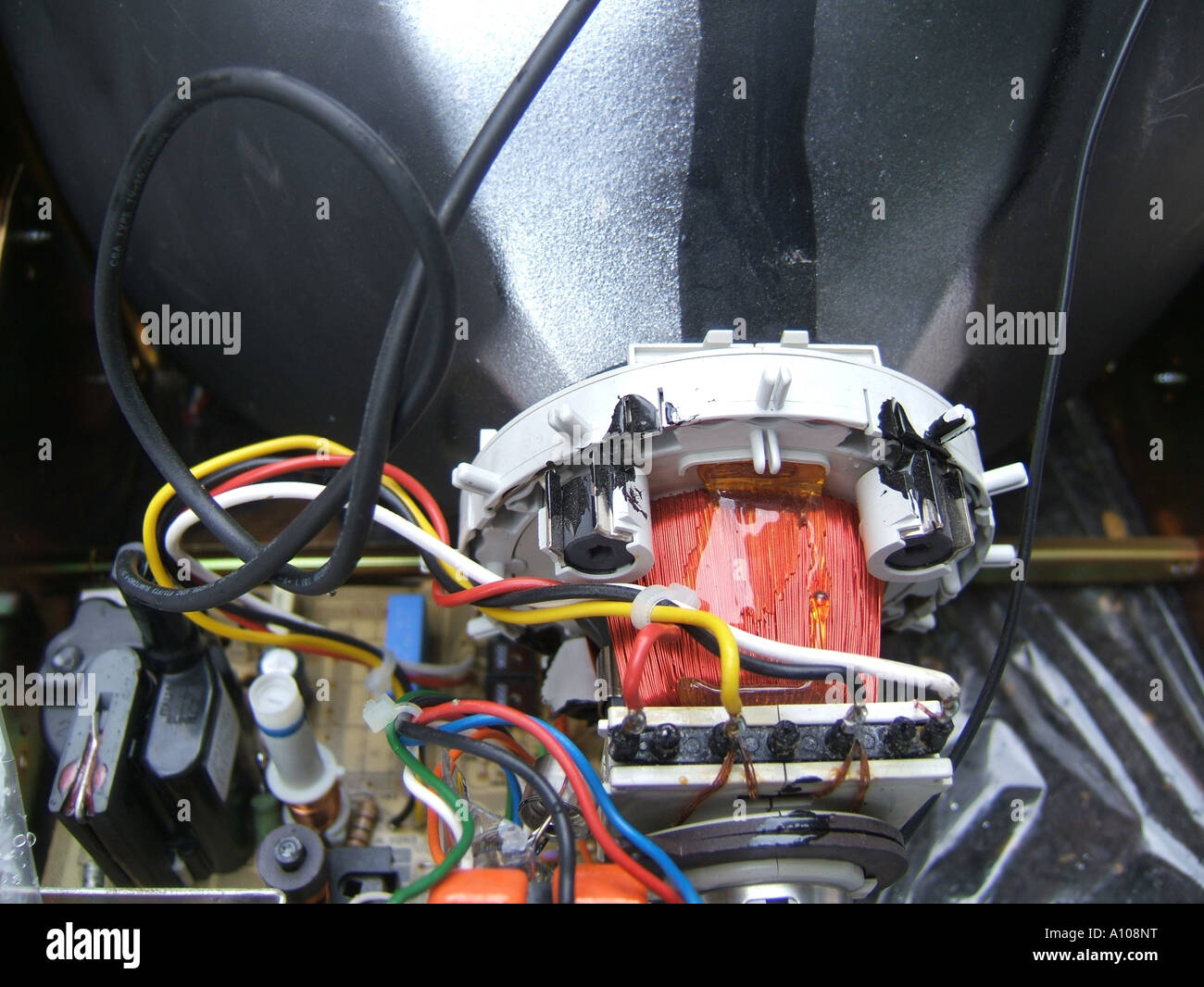 workings inside open television set Stock Photo - Alamy
