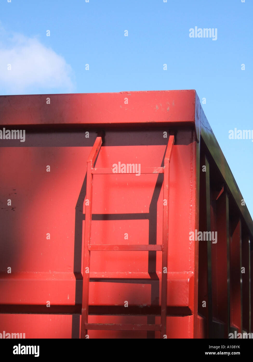 red refuse disposal container Stock Photo - Alamy