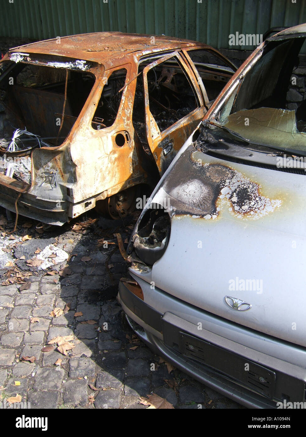 cars destroyed by fire Stock Photo - Alamy