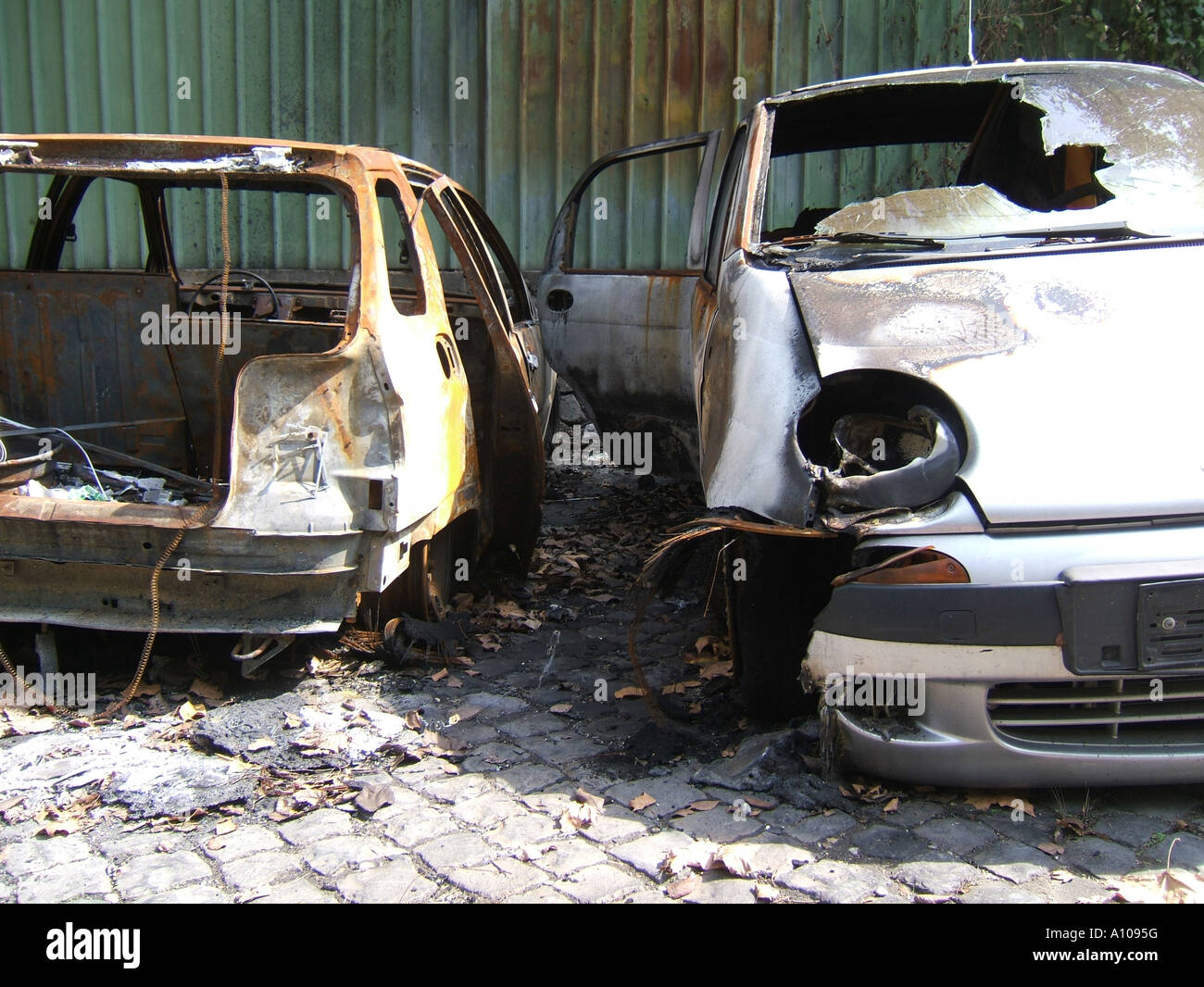 cars destroyed by fire Stock Photo - Alamy
