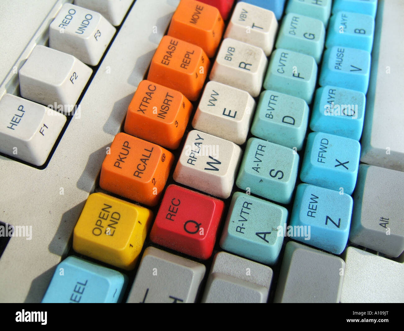 colourful keyboard used in tv production broadcasting studios Stock ...