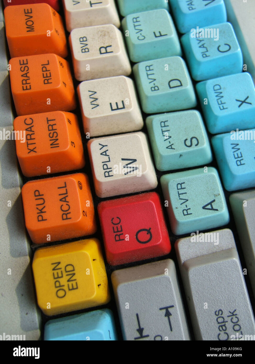 colourful keyboard used in tv production broadcasting studios Stock ...