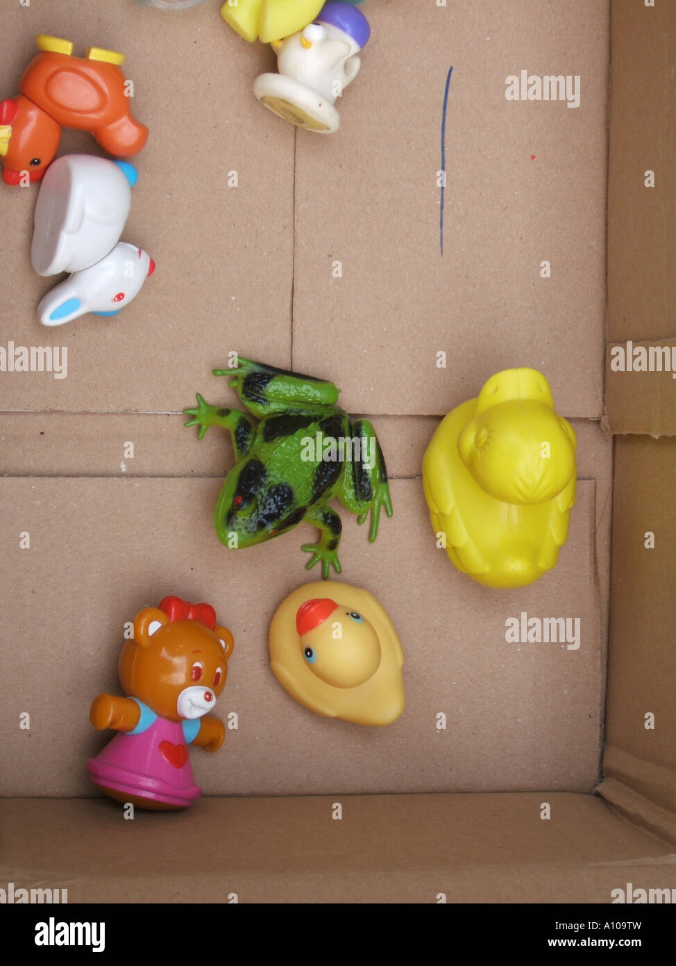 child's toys kept in box Stock Photo - Alamy