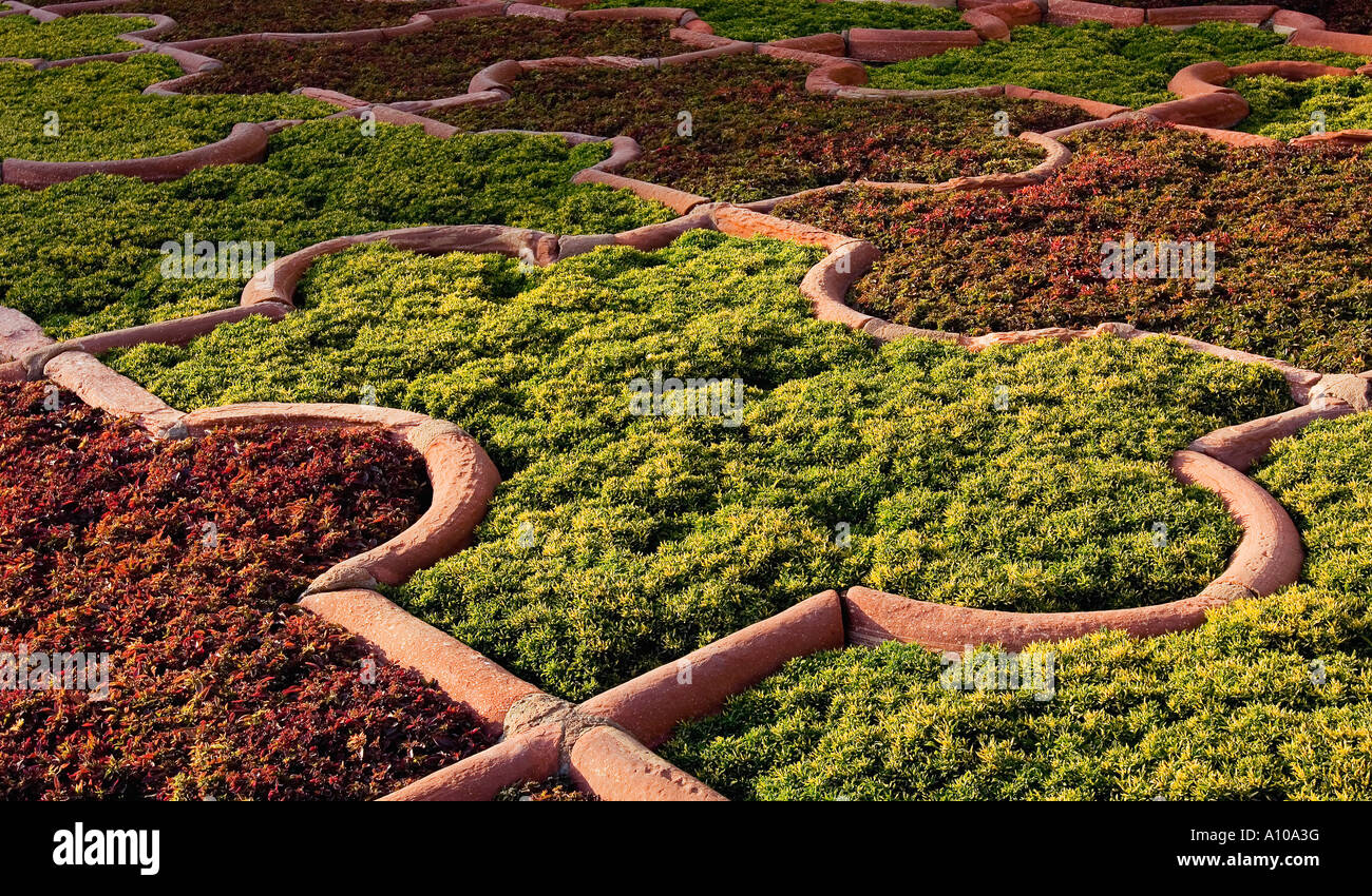 High angle view of a garden, Agra Fort, Agra, Uttar Pradesh, India ...