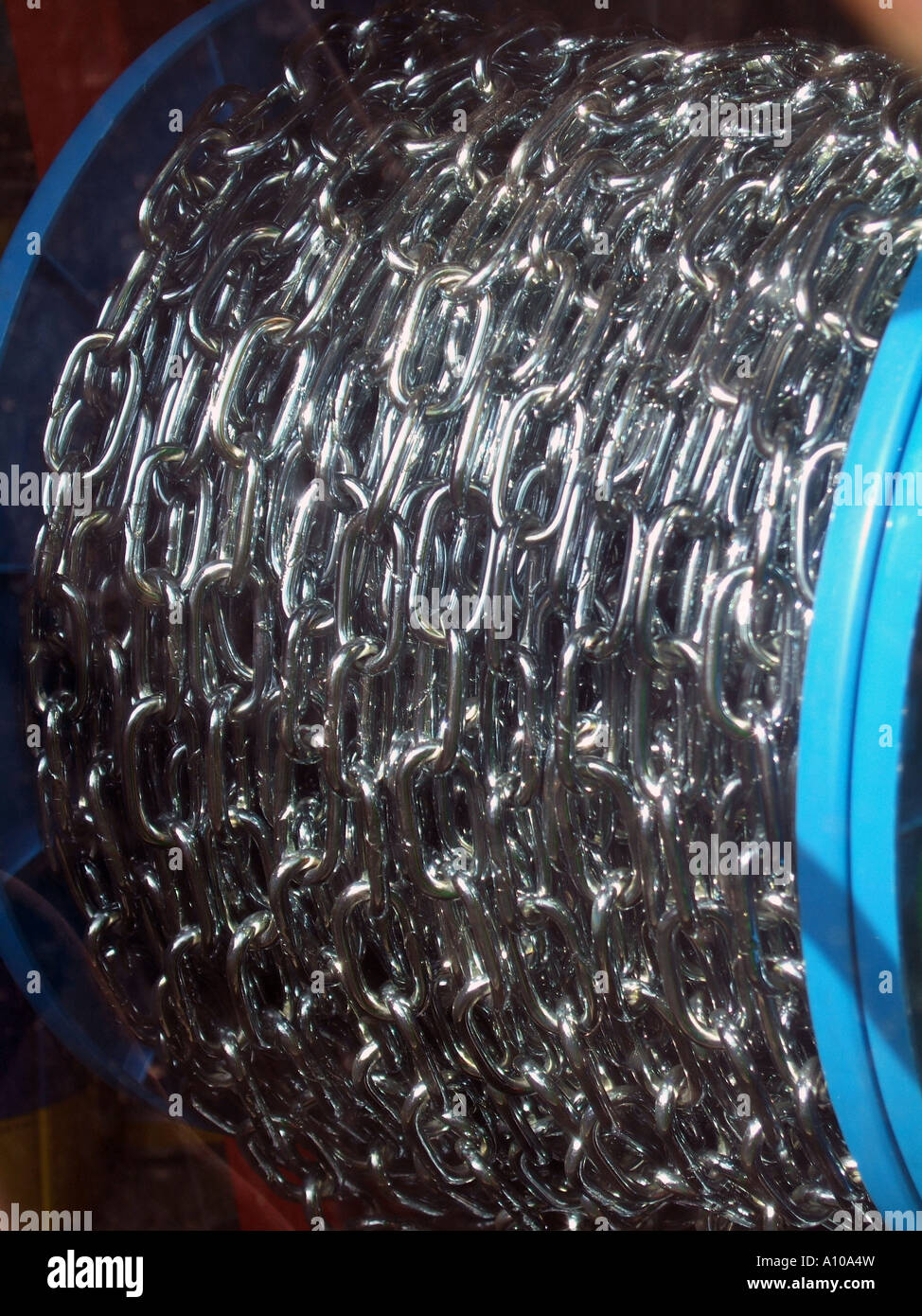 coil of chain in hardware store Stock Photo - Alamy