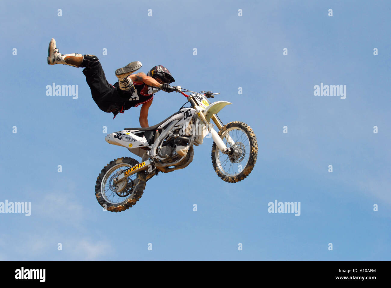Daredevil stunt motorbike rider jumping hi-res stock photography and ...
