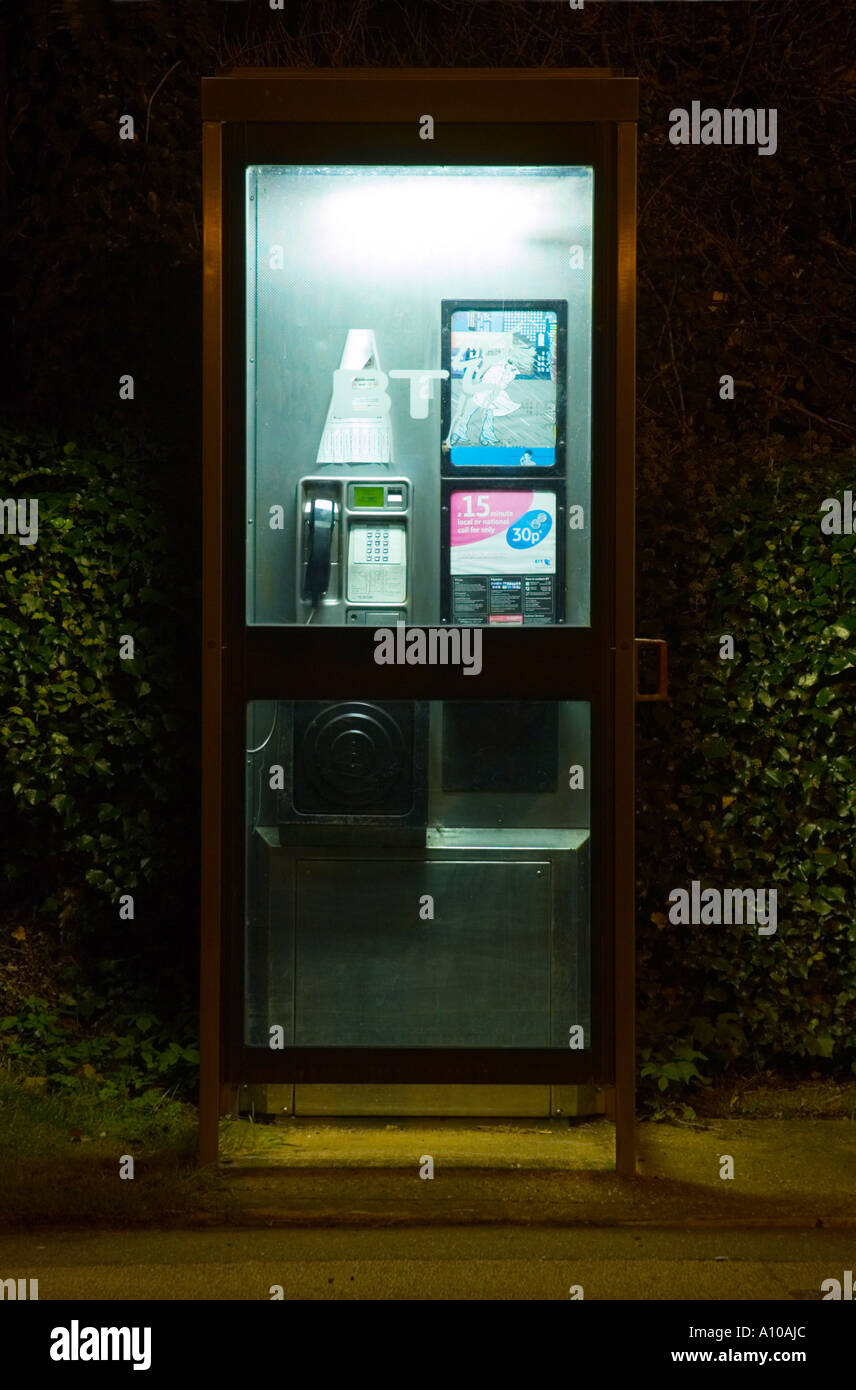 phone box at night Stock Photo - Alamy