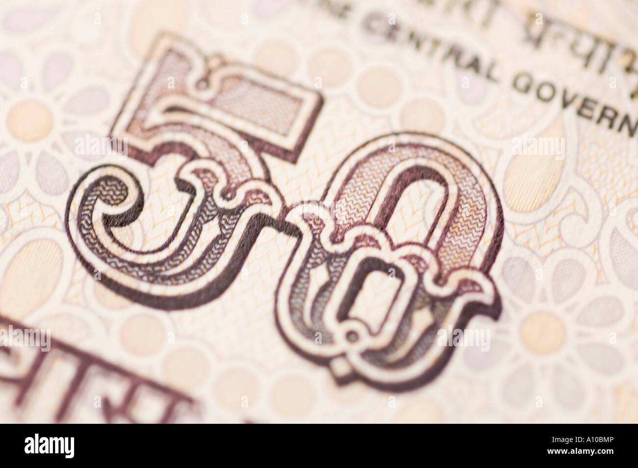 Close-up of an Indian fifty rupee banknote Stock Photo - Alamy