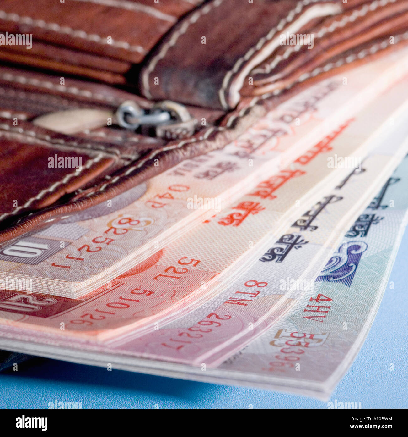 Close-up of Indian banknotes in a wallet Stock Photo - Alamy
