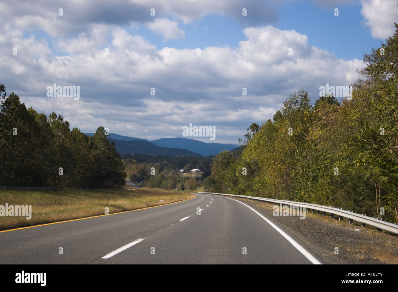 Country Highway in Beautiful Fall Colors, facing Appalachian Mountains ...
