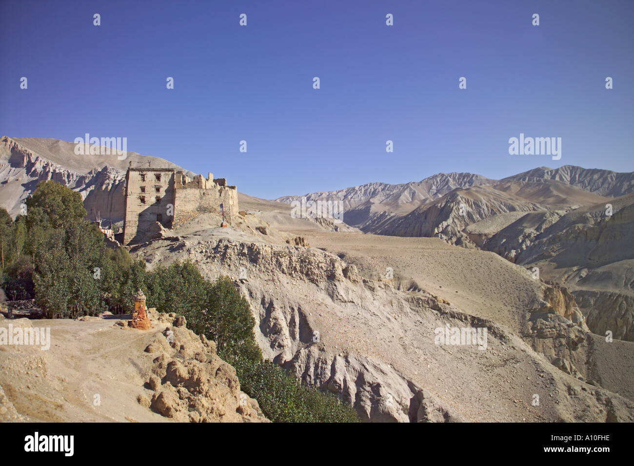 Old Palace Charang upper Mustang Stock Photo - Alamy