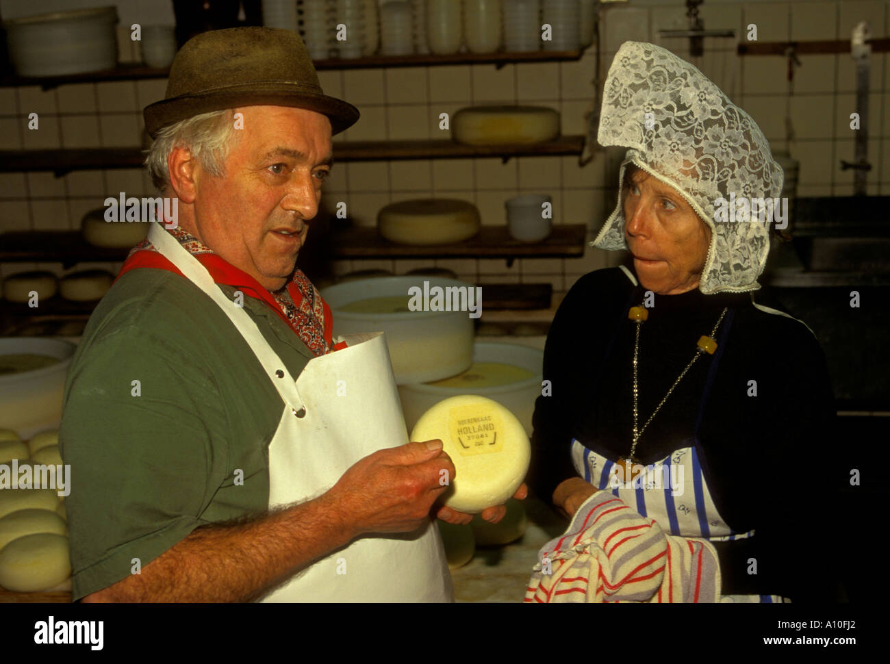 adult man, adult woman, cheesemaker, cheesemaking, demonstration, Clara ...