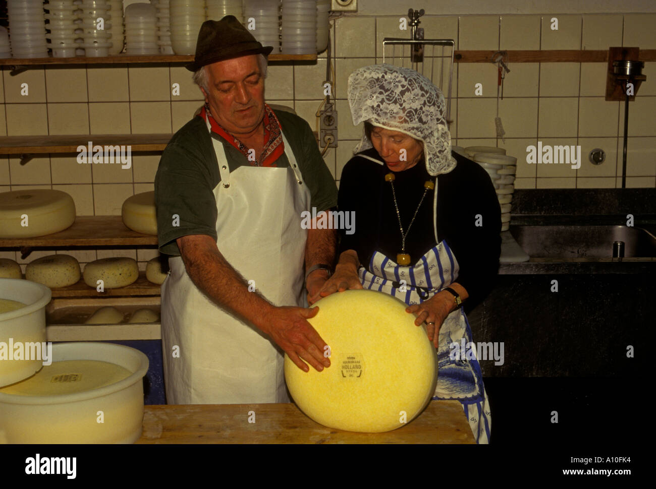 adult man, adult woman, cheesemaker, cheesemaking, demonstration, Clara ...