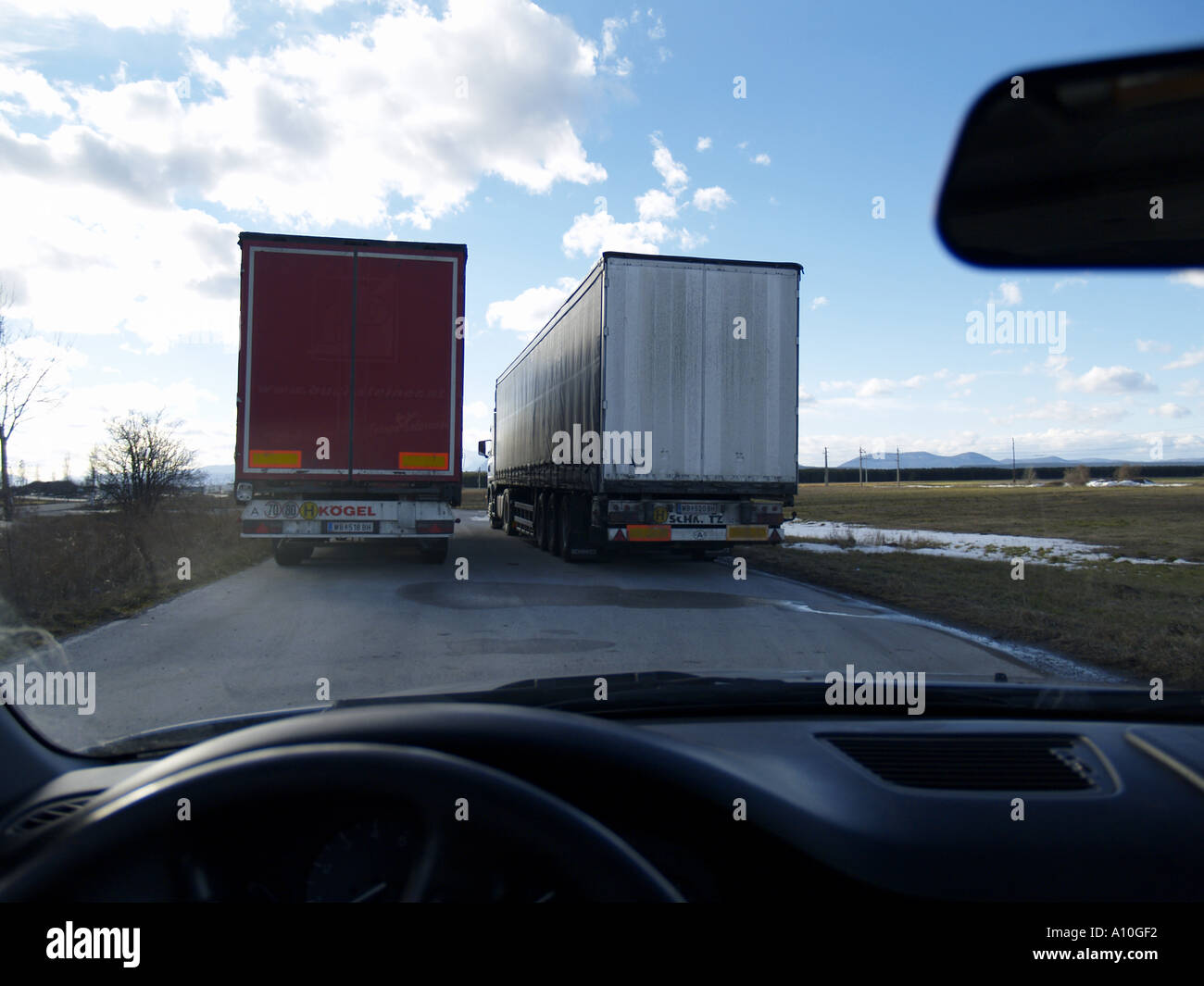 Two trucks road hi-res stock photography and images - Alamy