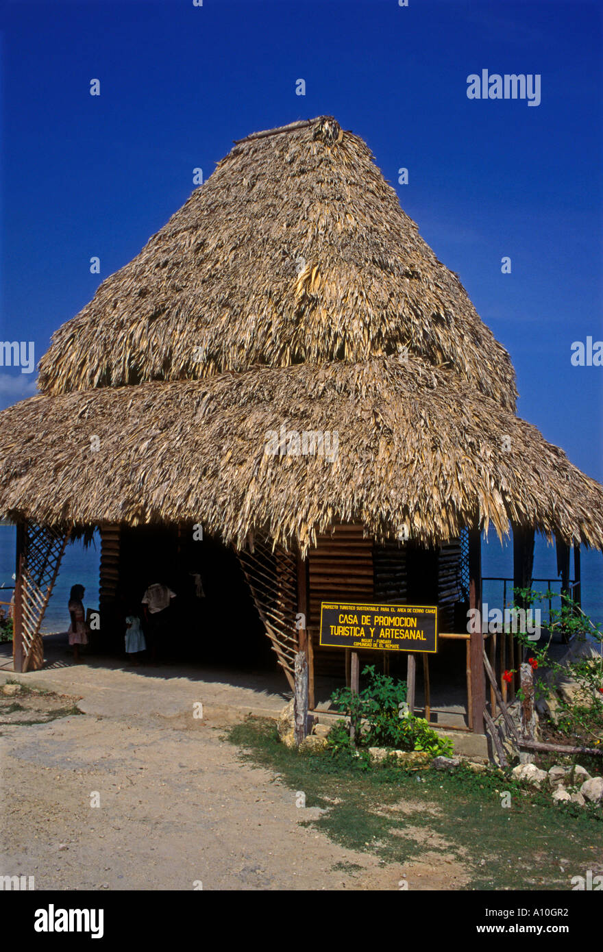 Sign for tourist information and crafts near Santa Elena El Peten ...