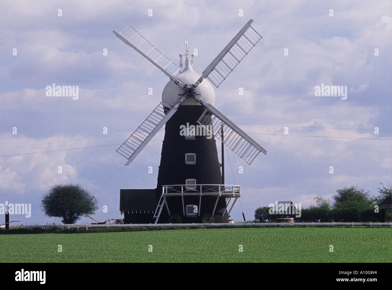 Restored Tower Mill near Morcott Northamptionshire Stock Photo - Alamy