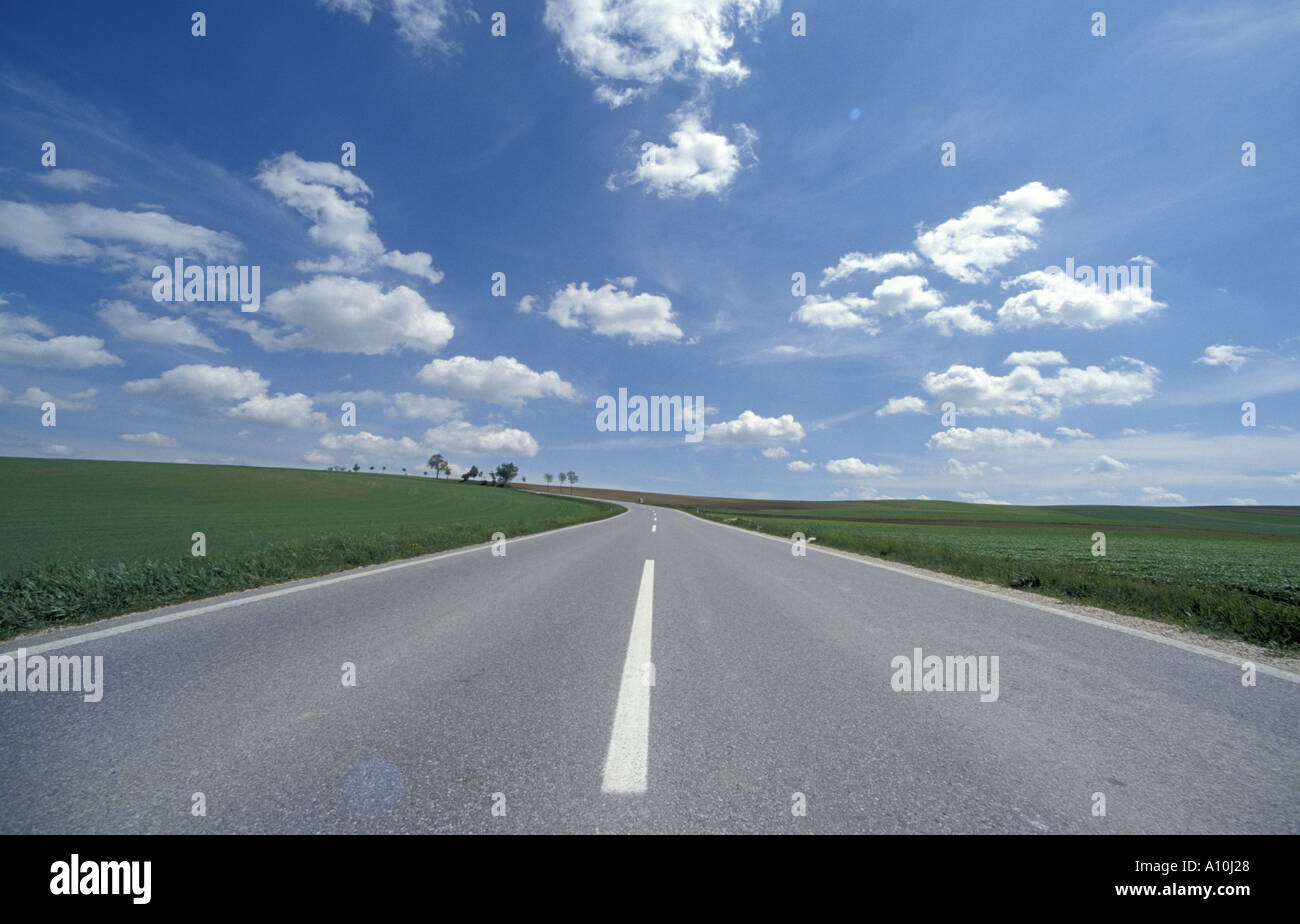 road in wide open landscape Stock Photo - Alamy