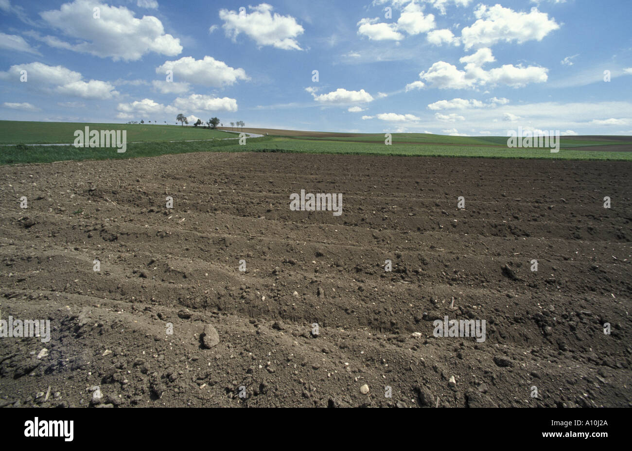 road in wide open landscape, field Stock Photo - Alamy