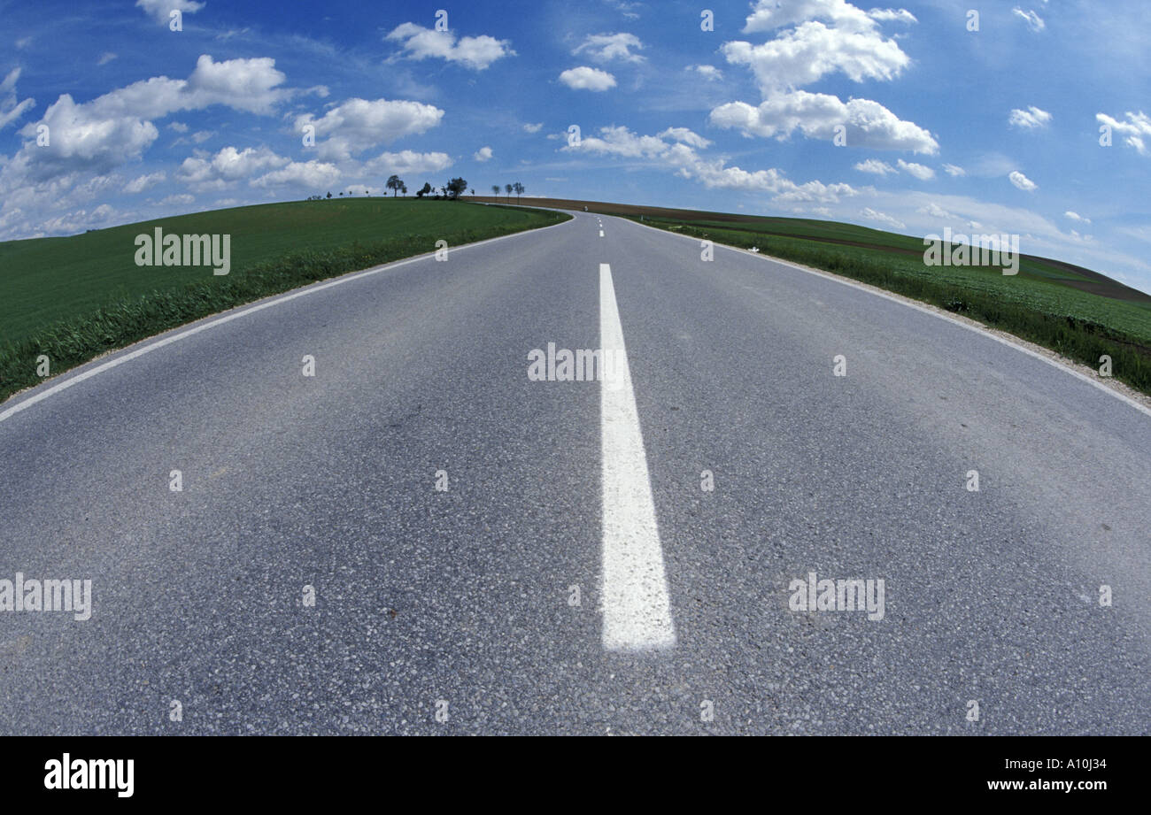 road in wide open landscape Stock Photo - Alamy