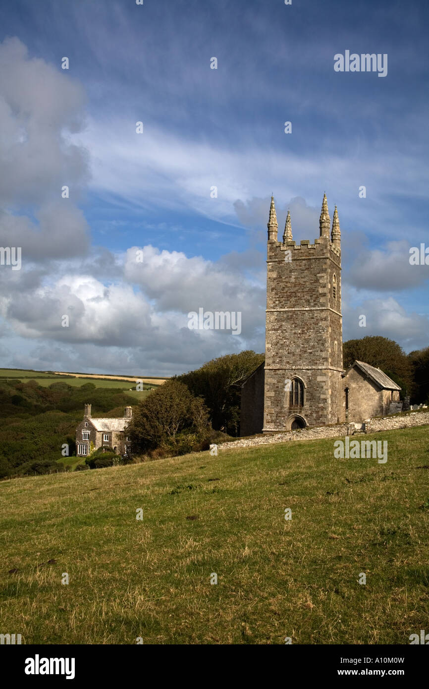 the church and vicarage at morwenstow cornwall Stock Photo - Alamy