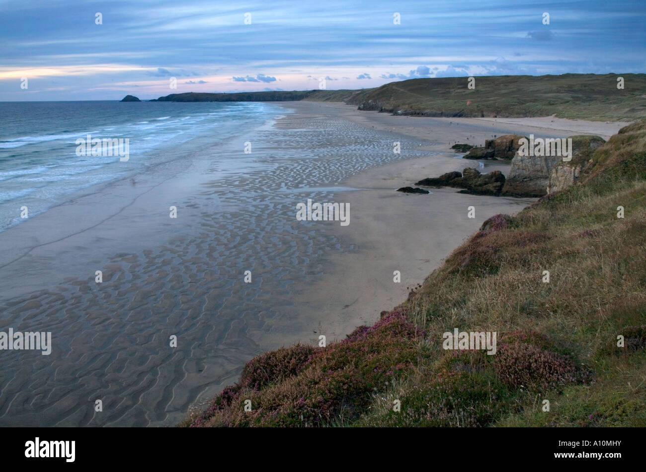 perran sands from perranporth cornwall Stock Photo - Alamy