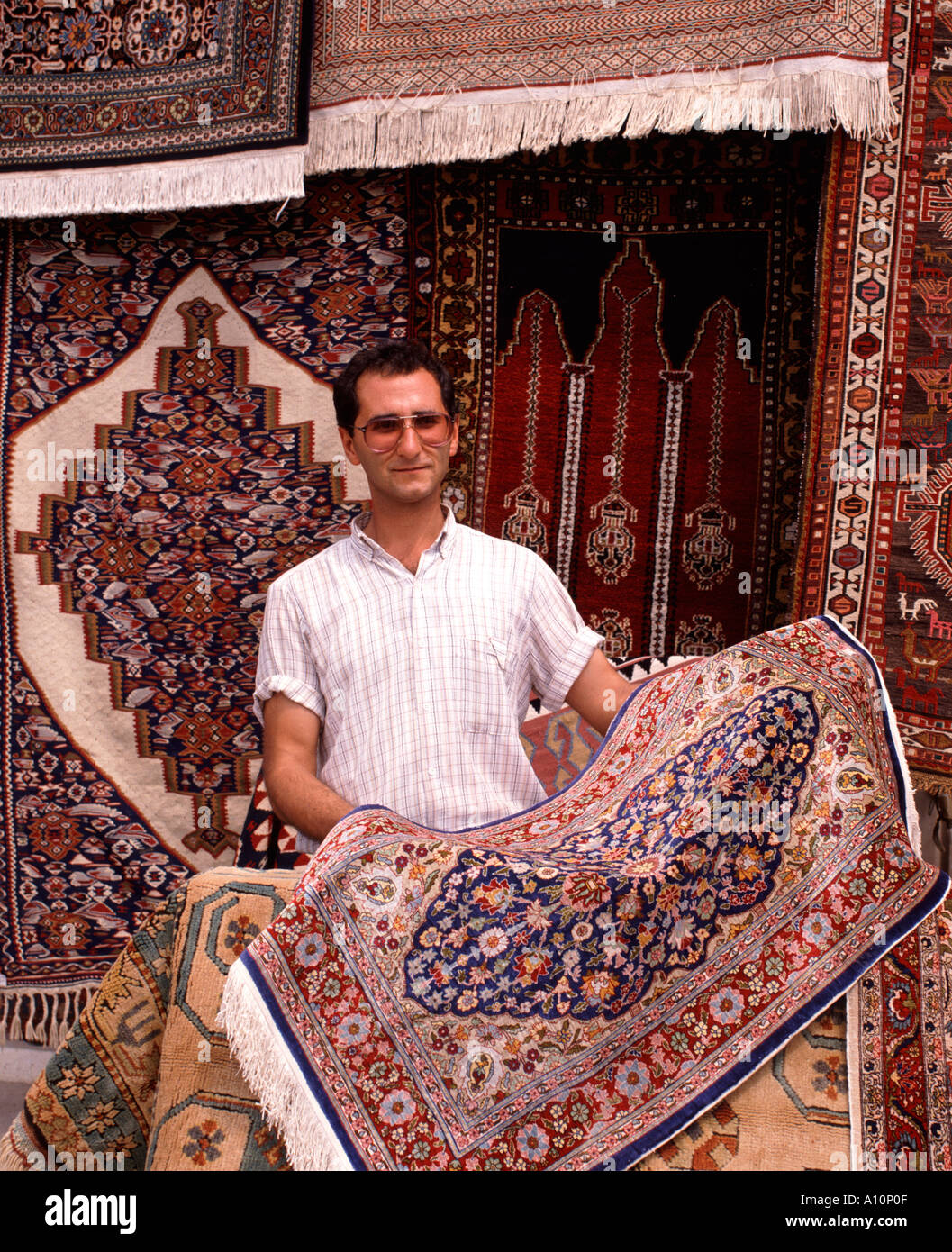 Carpet stall, Didyma, Turkey Stock Photo - Alamy