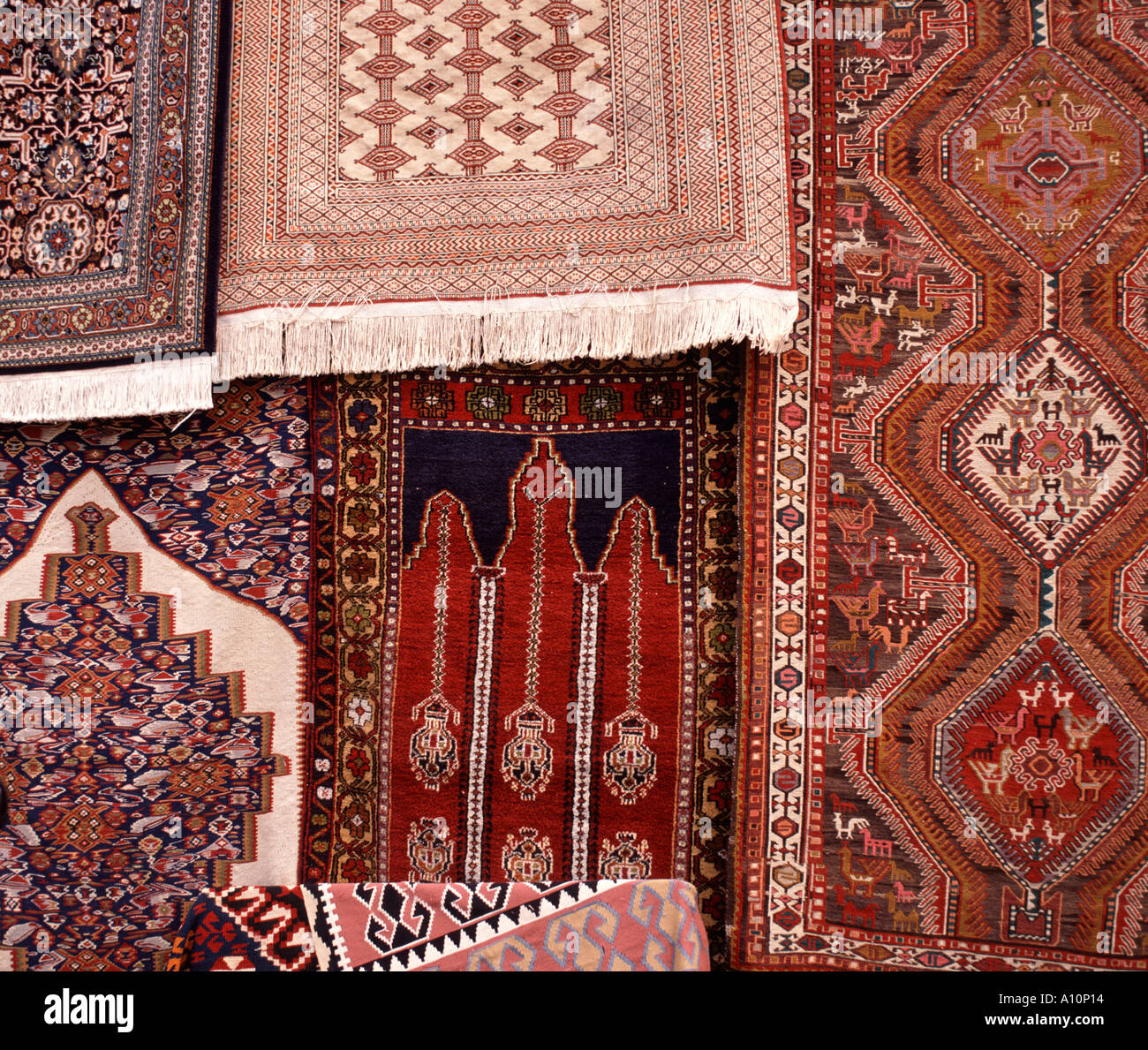 Carpet stall, Didyma, Turkey Stock Photo - Alamy