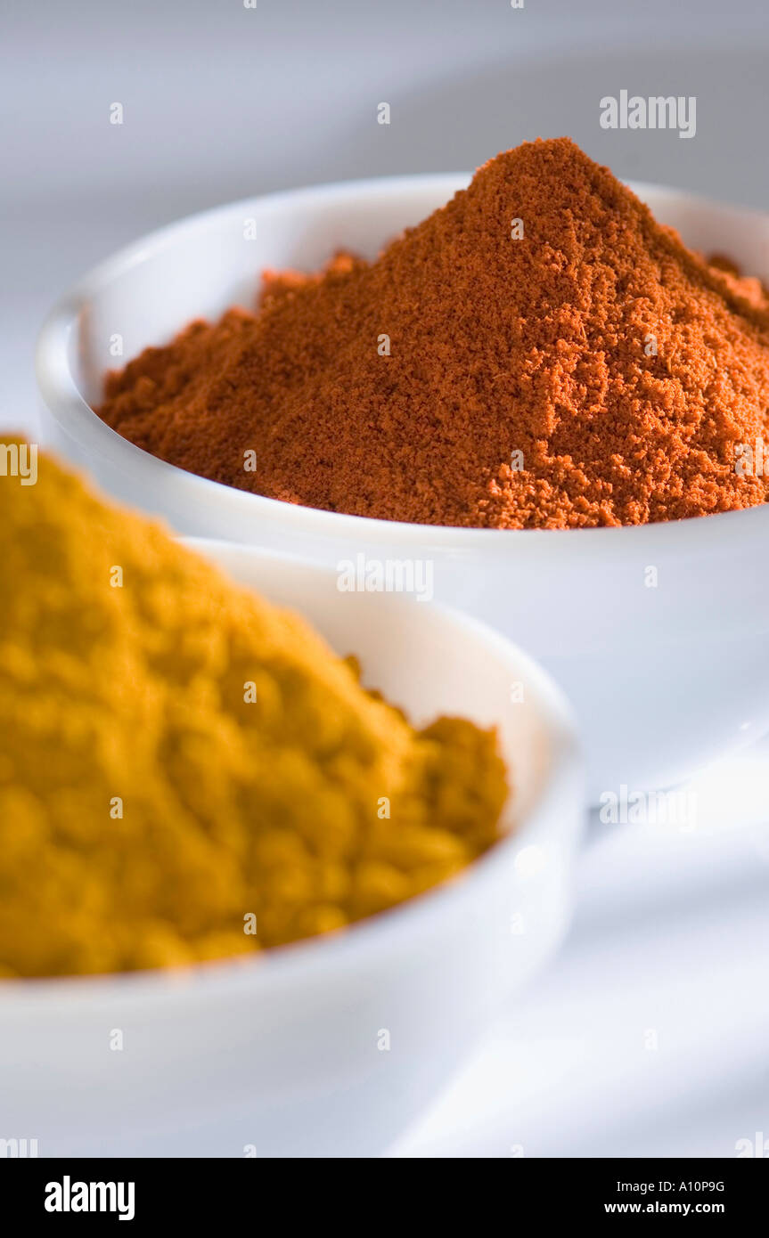 Close-up of two bowls of spices Stock Photo - Alamy