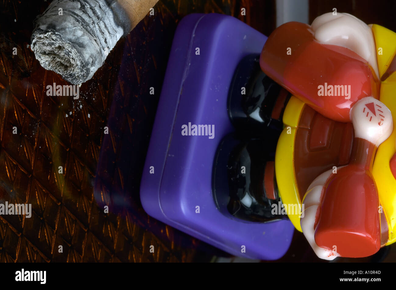 lifestyles smoking cigar tobacco cylindrical roll wrap smoke burning ...