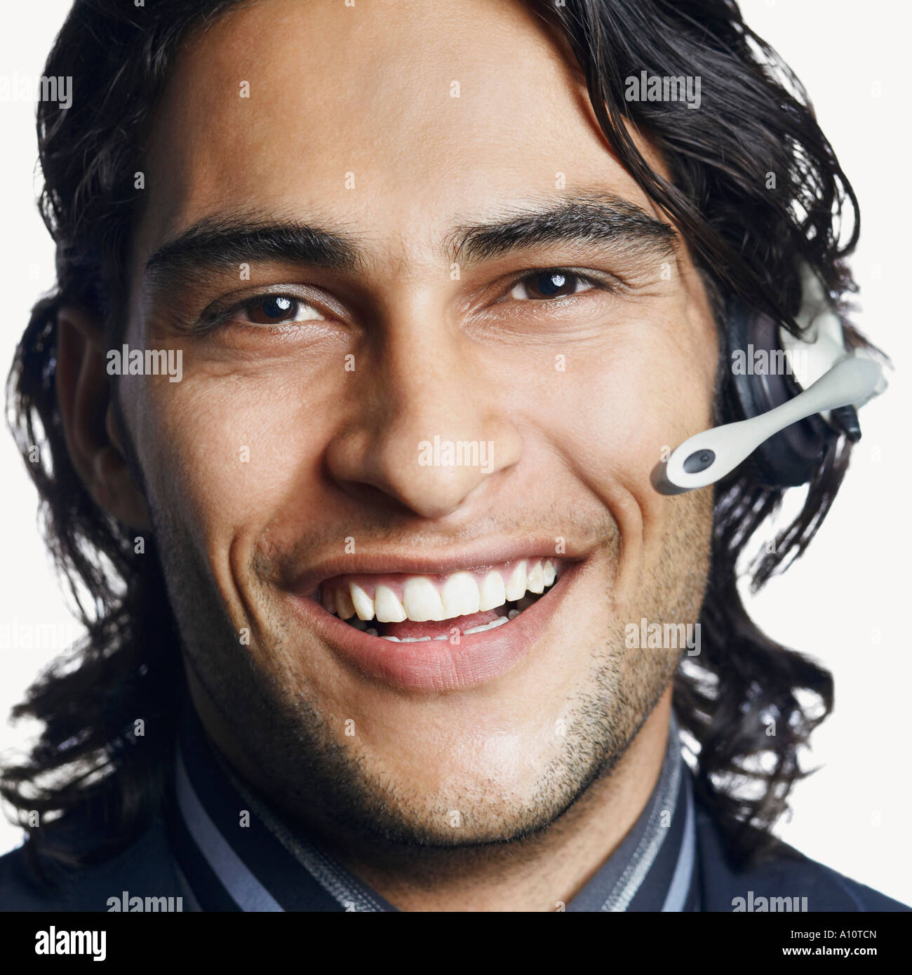 Portrait of a male customer service representative smiling Stock Photo ...