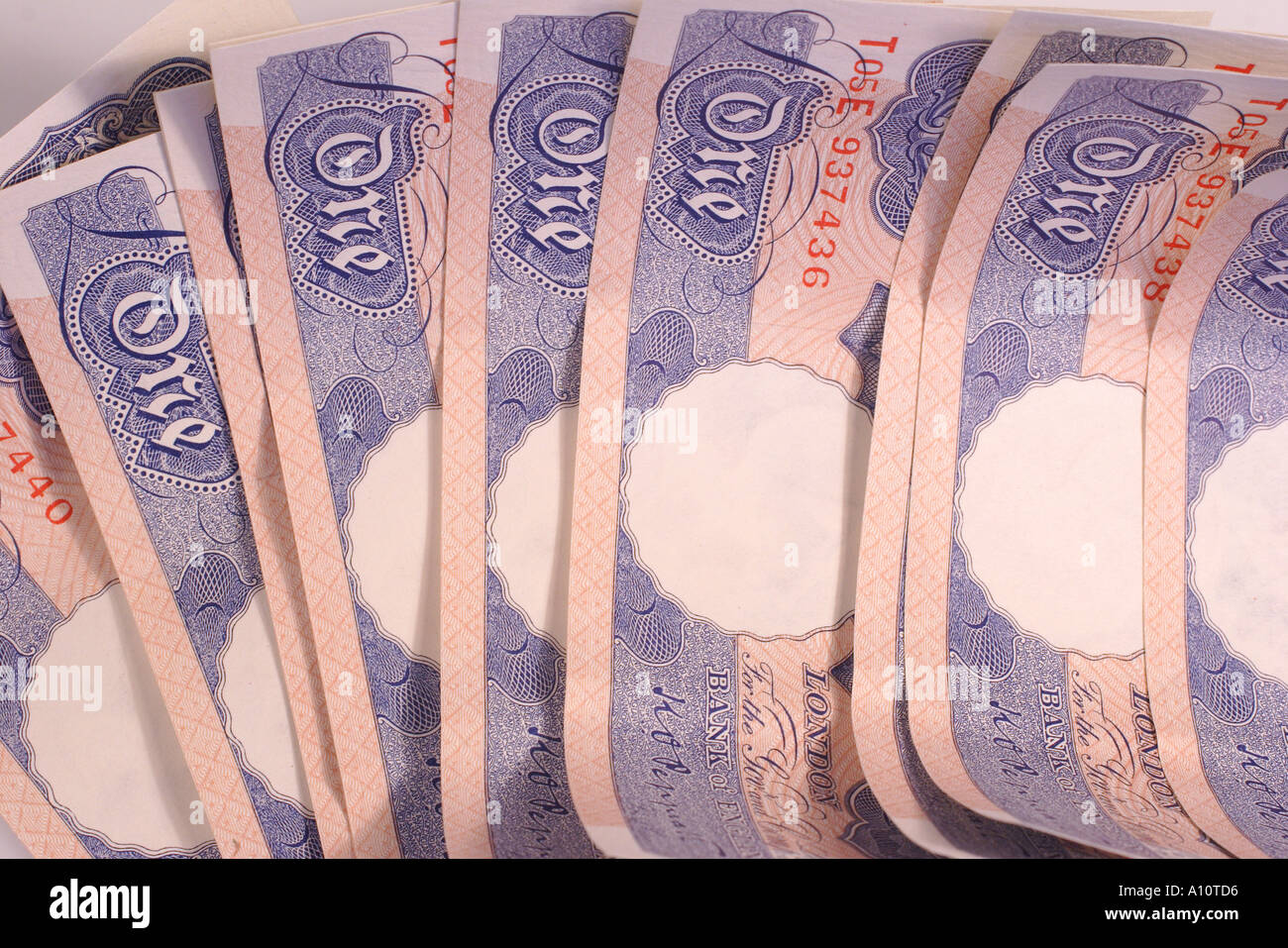 Old British one pound bank notes Stock Photo - Alamy
