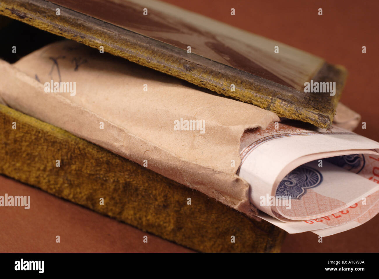 Old bank notes in box Stock Photo - Alamy